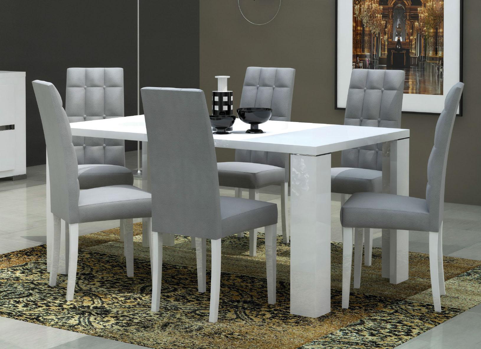 Glossy White Extendable Dining Table ELEGANCE ESF MADE IN ITALY Modern ...