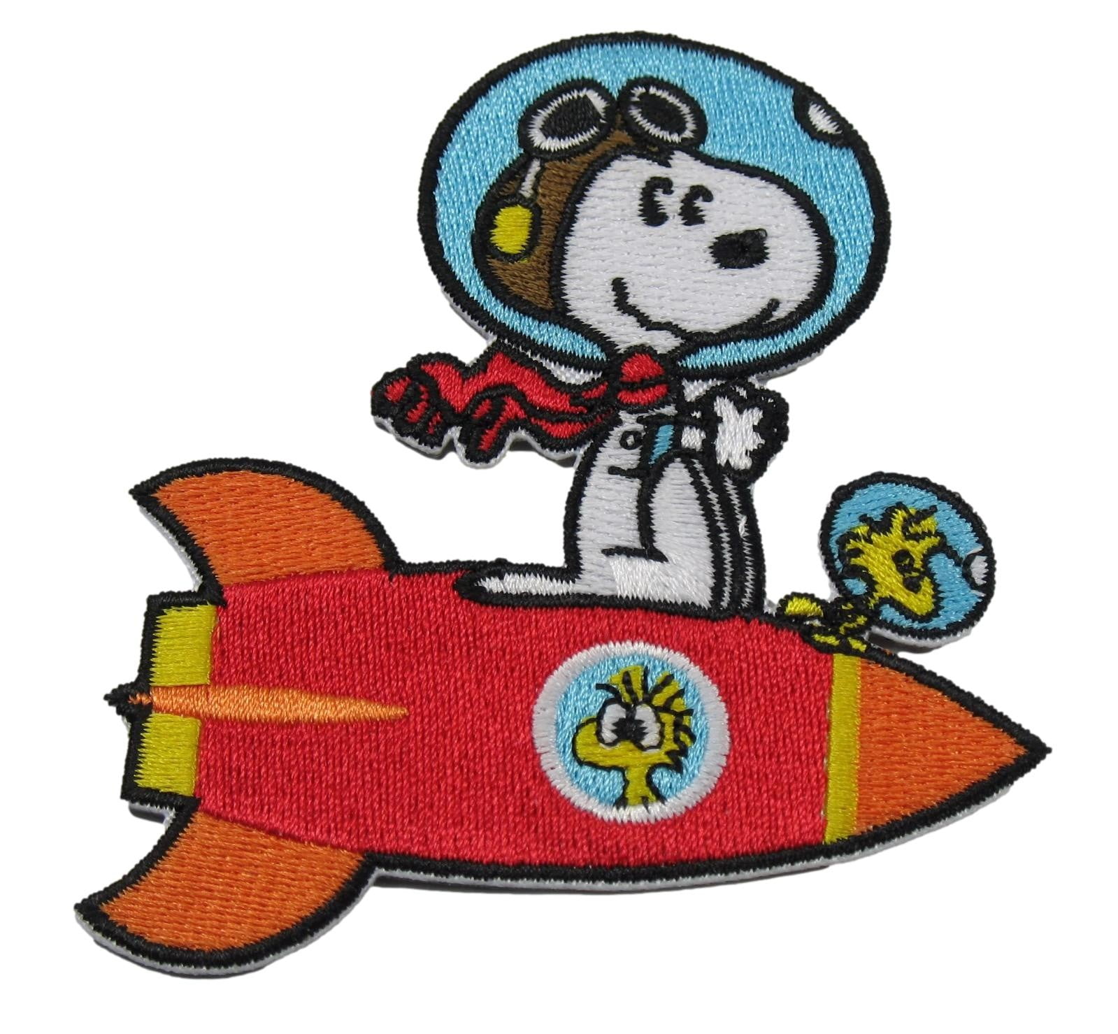 Snoopy Astronaut on Rocket Ship 3.25 Inches Tall Embroidered Iron On ...