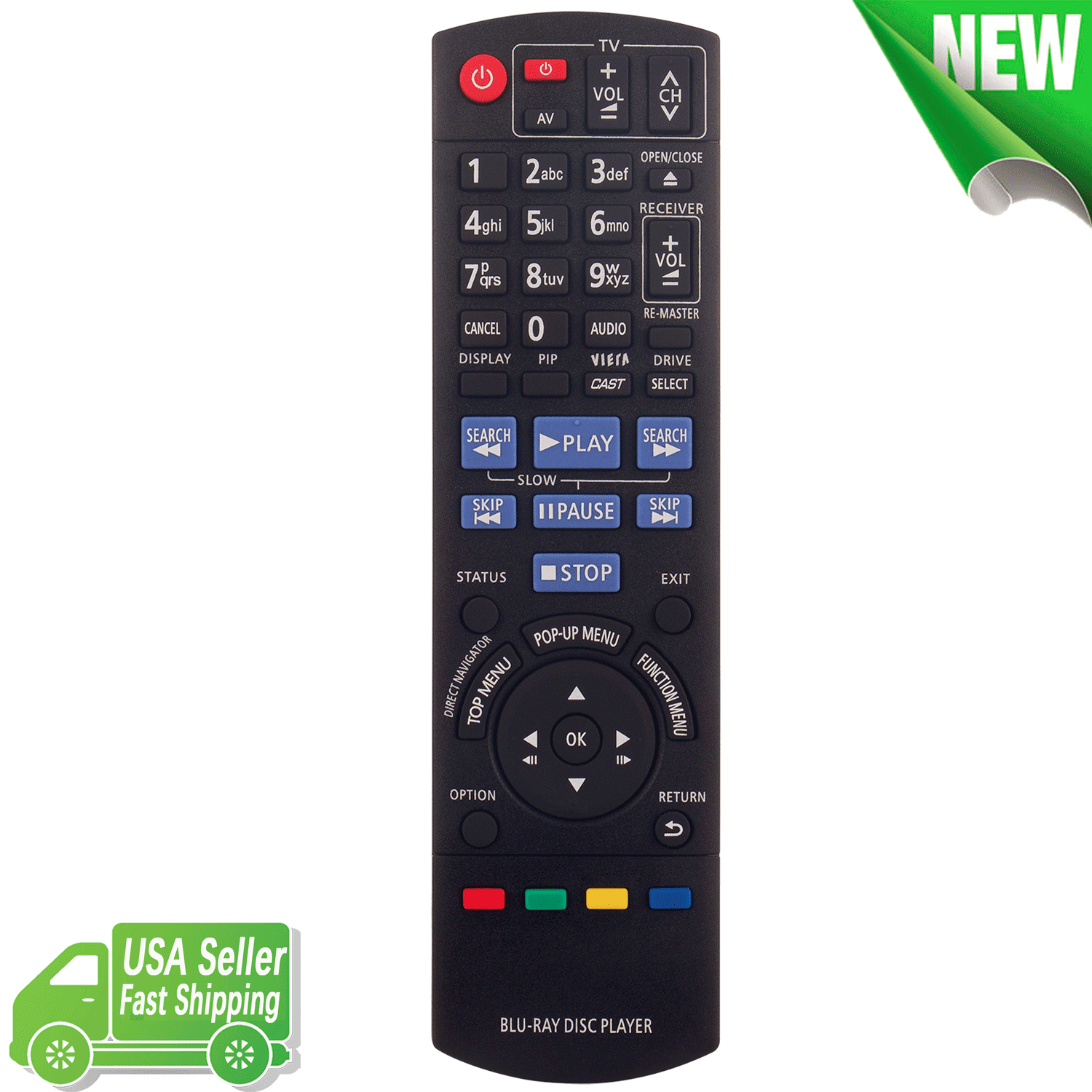 N2QAKB000077 Replace Remote Control for Panasonic Blu-ray Disc Player ...