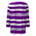 3/4 Sleeve Shirts for Women Spring Striped Crewneck Business Casual ...