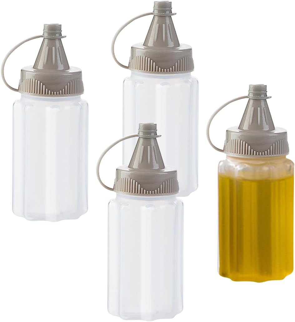 Juego de 4 mini botellas exprimibles, mini botella para salsa, mini ...