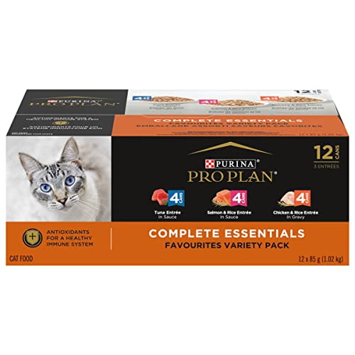 Pro Plan Wet Cat Food, Salmon & Rice, Chicken & Rice, Tuna Variety Pack ...