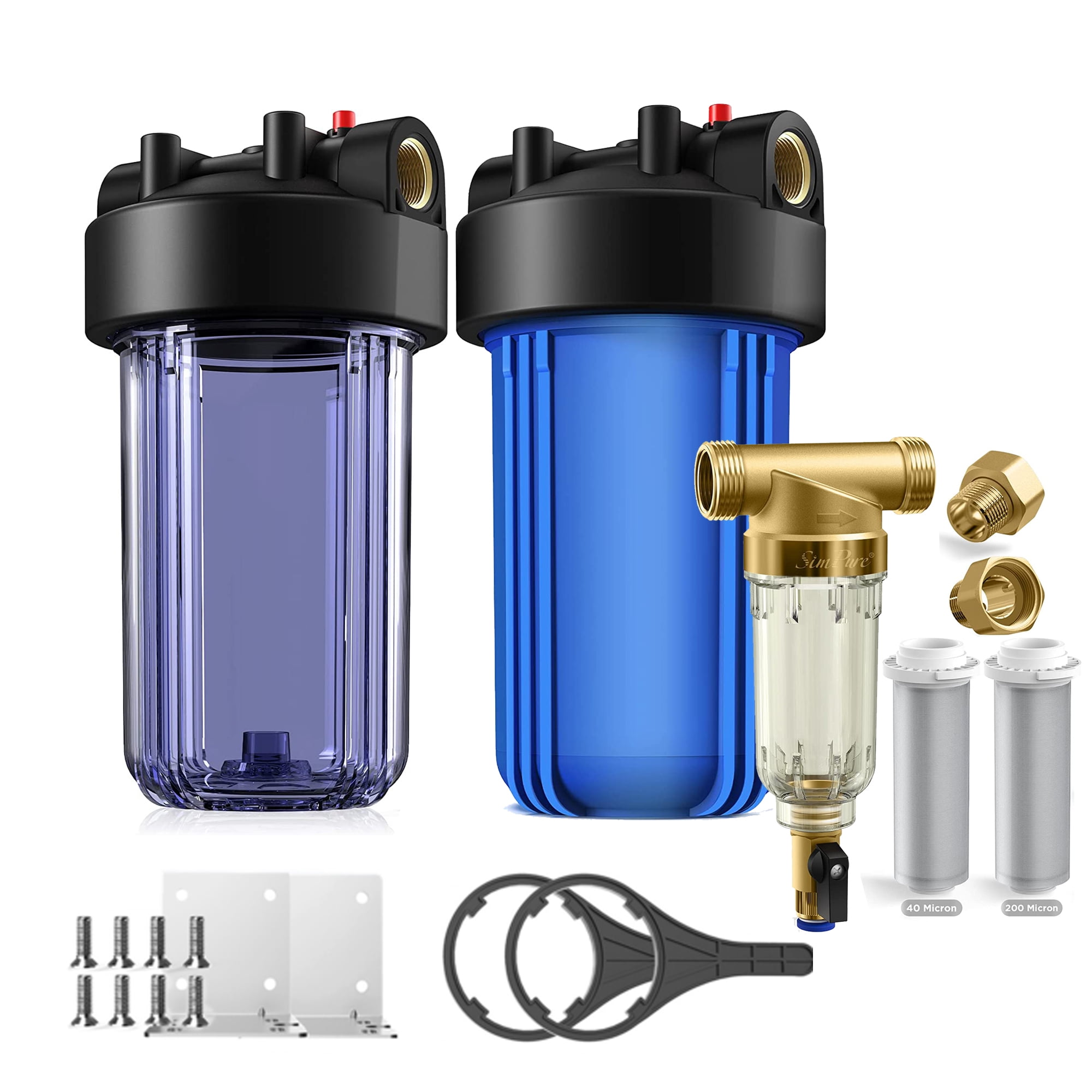 SimPure Whole House Water Filter Housing 10"x4.5",Pre-Filtration System ...