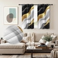 Black and Gold Marble Pattern Blackout Curtains,Triple Weaved Fabric ...