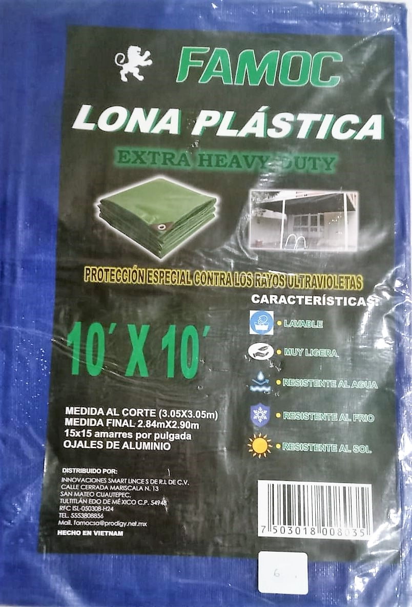 LONA PESADA 10 X 10 EXTRA HEAVY DUTY FAMOC PES-10X10 | Bodega Aurrera ...