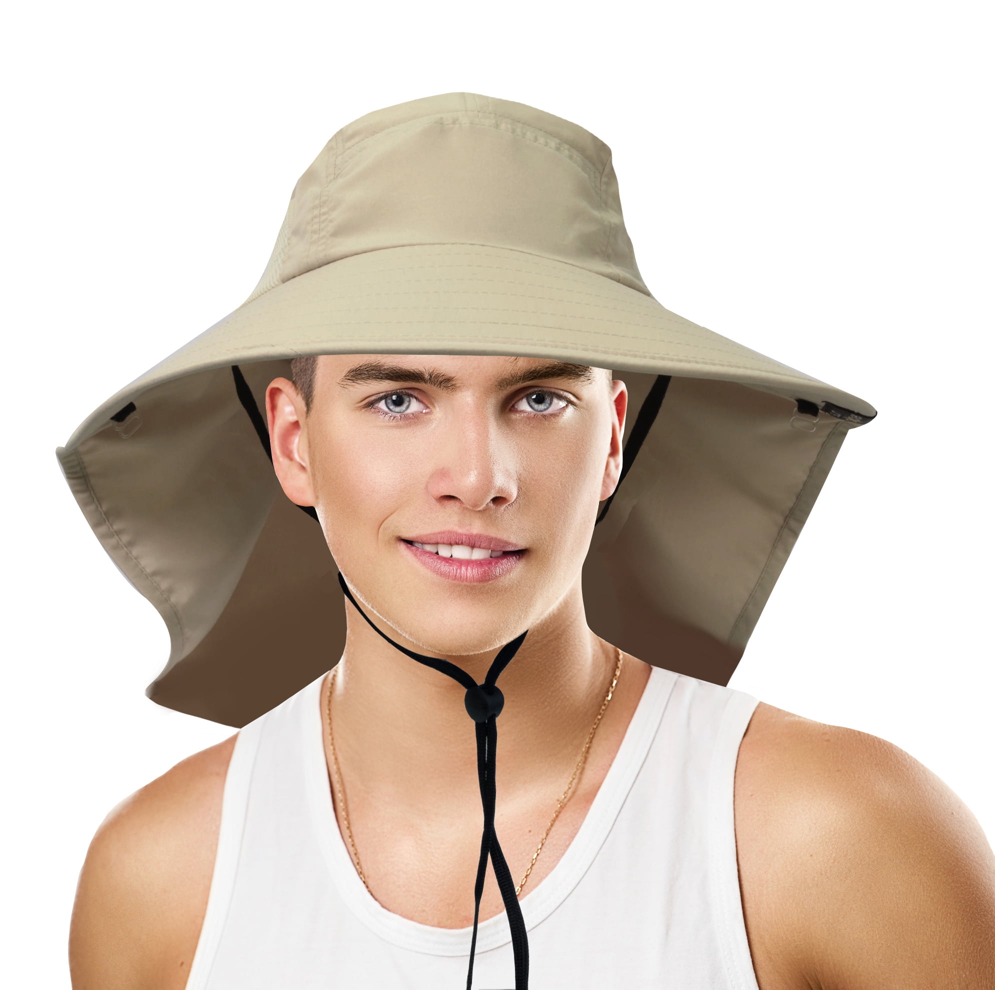 Sun Blocker Outdoor Sun Protection Fishing Cap with Neck Flap, Wide ...