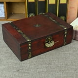 Rzvnmko Vintage Wooden Storage Box, 23x16x7.5cm, Rusty Bronze Fasteners ...