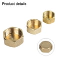 6 Pieces Brass Pipe Cap Set With Rubber Washers, Hexagonal Threaded ...