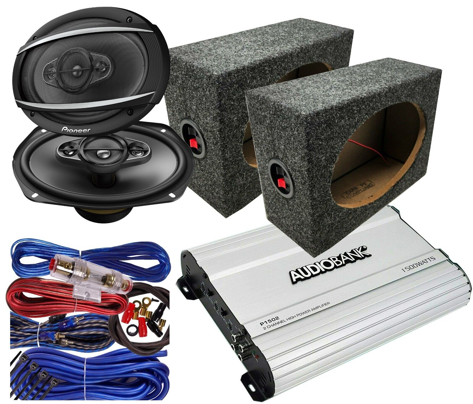 2x Pioneer TS A6970 6x9 Speakers 1500W Amplifier 2x 6x9 Speaker 2x Pioneer TS A6970 6x9 Speakers 1500W Amplifier 2x 6x9 Speaker