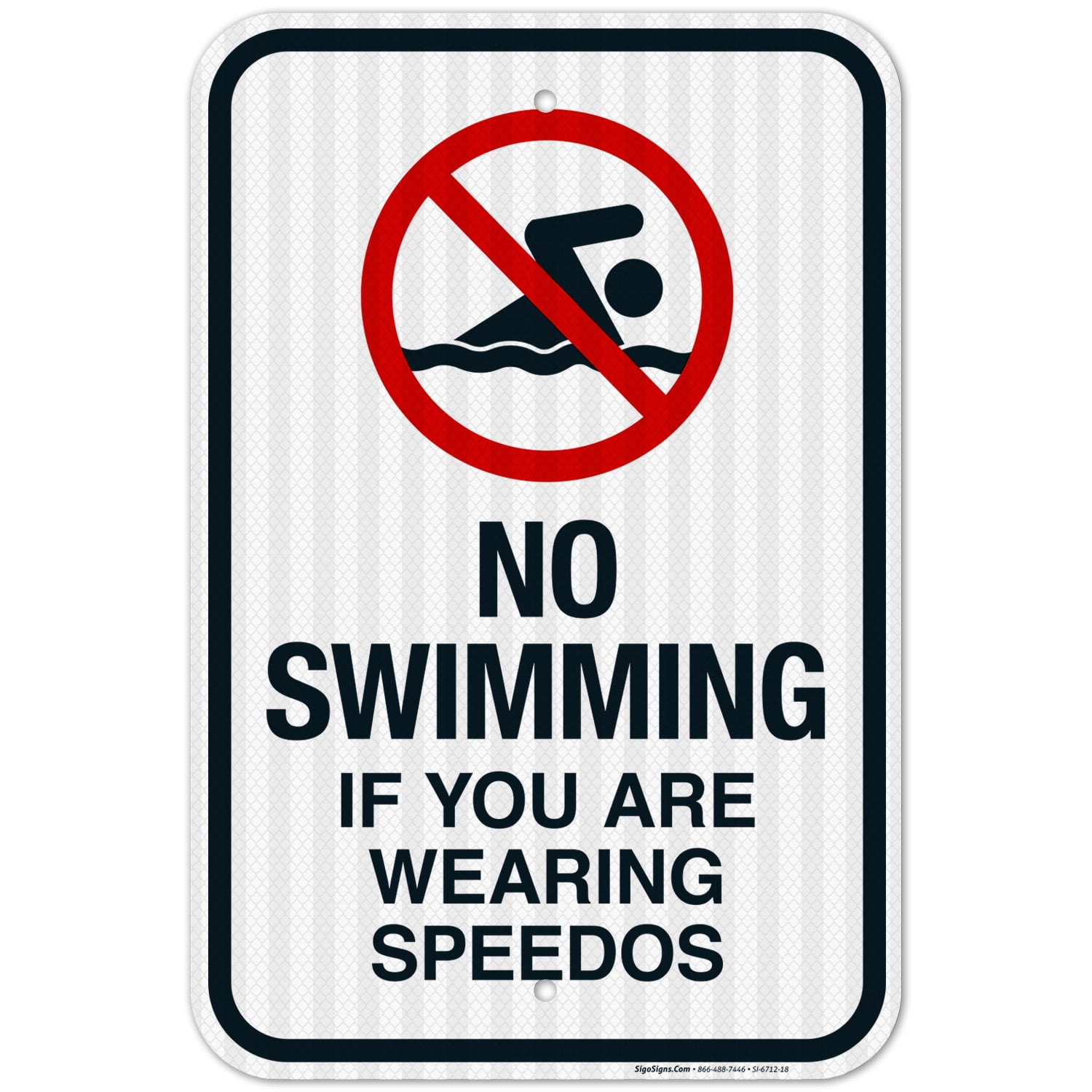 No Swimming If You Are Wearing Speedos Sign, Pool Sign, - Walmart.com