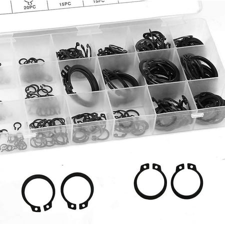 Circlip Snap Assortment Box, 300 Pcs 18 Sizes Circlip Snap Clip Snap ...