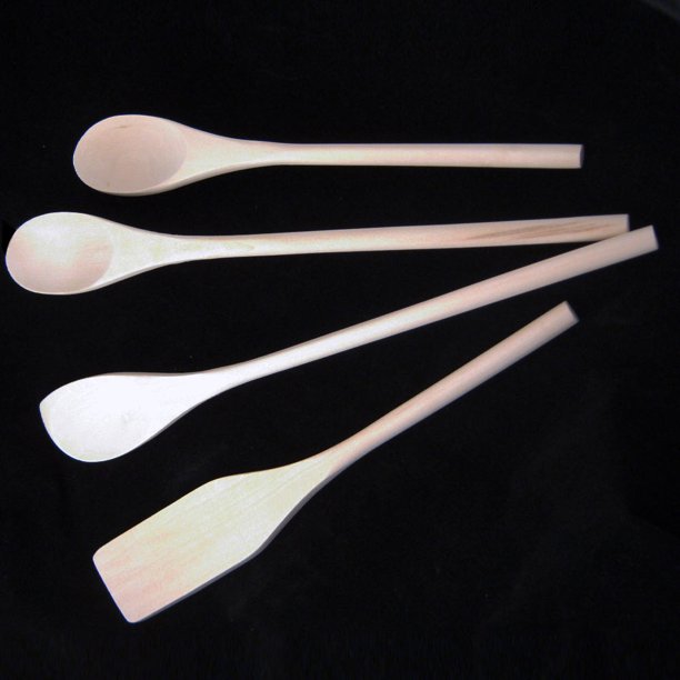 4 Pc Cooking Tools Set Solid Wood Spoons Kitchen Utensils Cook Chef ...