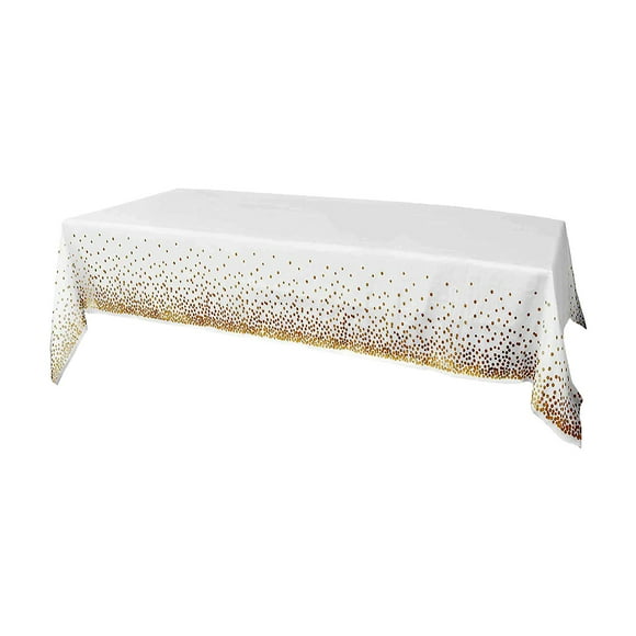 White Gold Dots Tablecloth