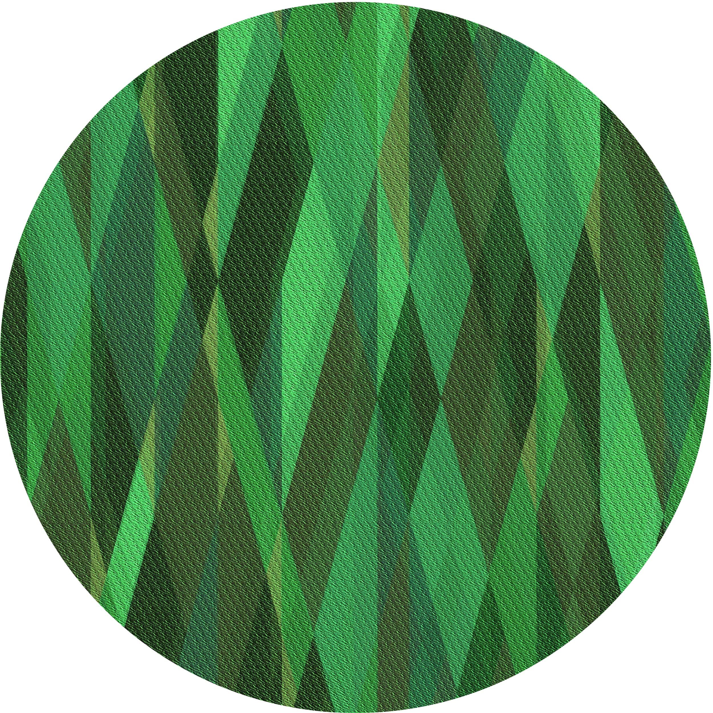 Ahgly Company Indoor Round Patterned Deep Emerald Green Area Rugs, 7 ...