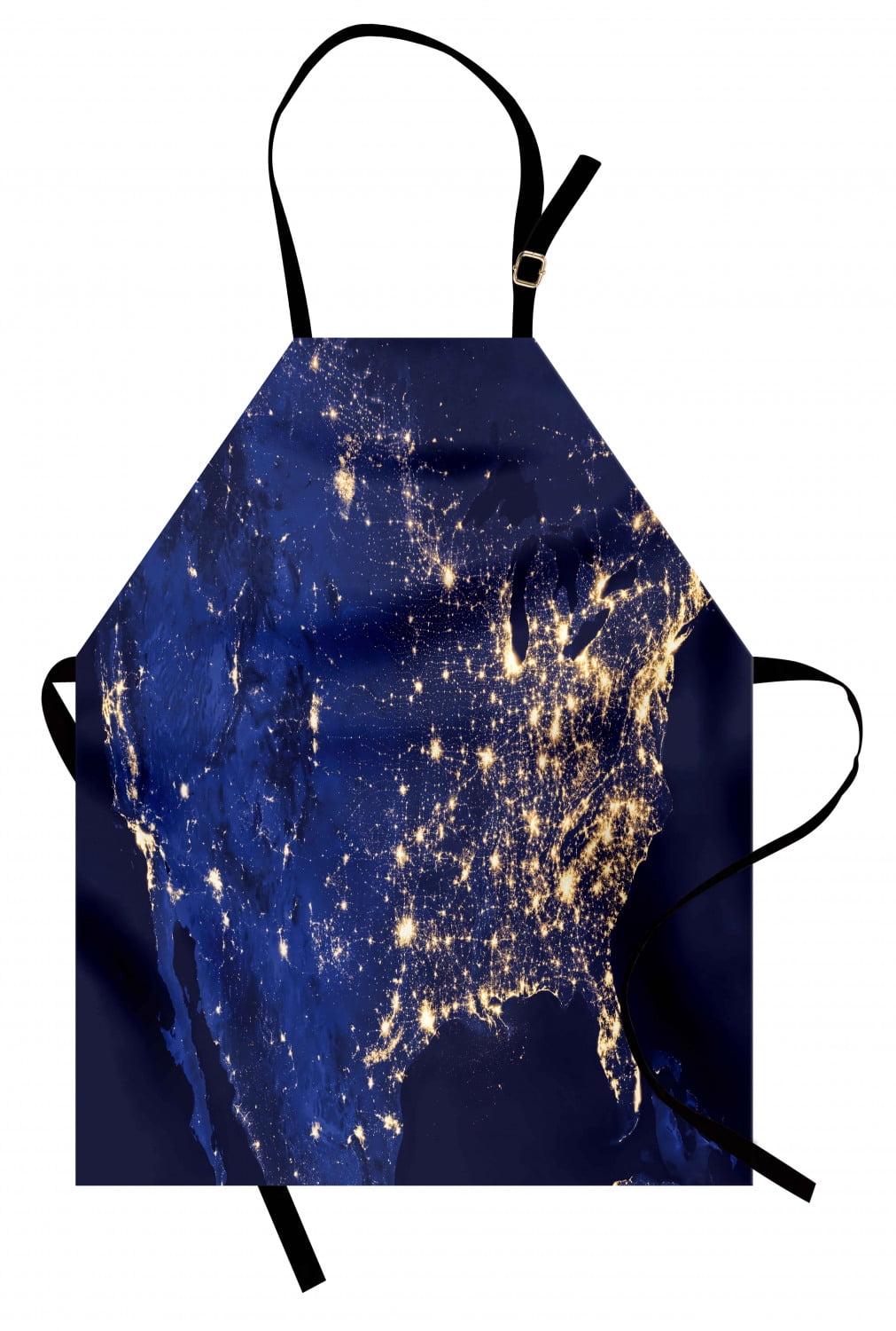 Night Apron Continent America by Night As Seen from Outer Space Vibrant ...