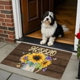 Doormat Bathroom Rugs 16x24in, Summer Sunflower Brown Palnk Non Slip ...