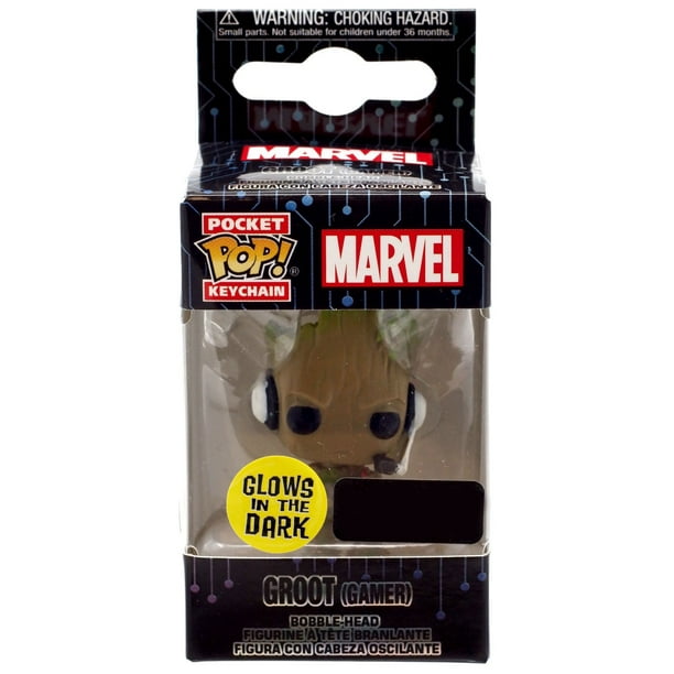 Funko - Funko Pocket POP! Marvel Groot Keychain [Gamer, Glow-in-the ...