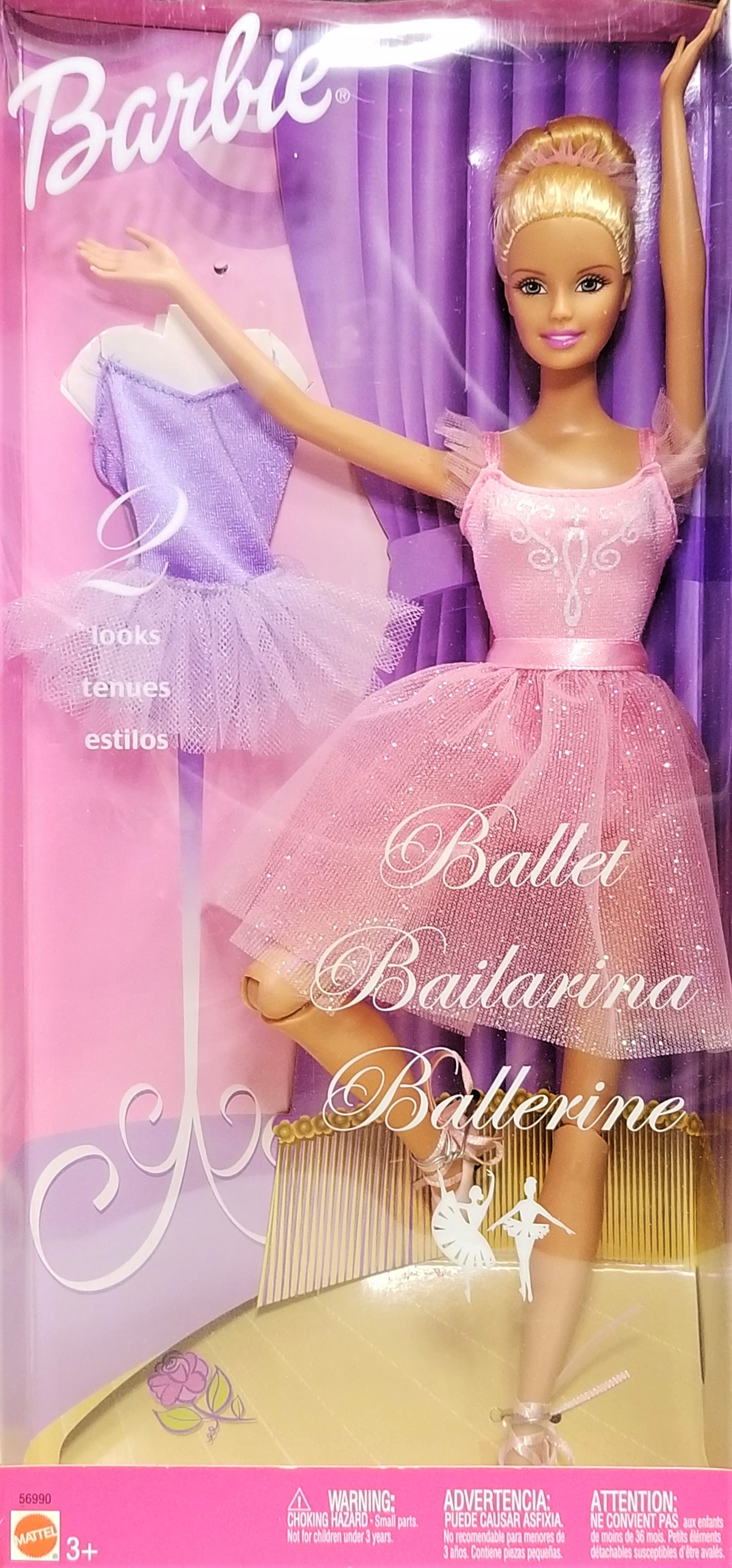 Ballet Barbie Ballerina with 2 Looks Doll 2002 Mattel 56990 - Walmart.com