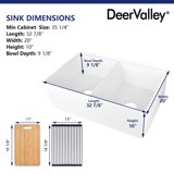 DV-1K0068 DeerValley 33" L X 20" W Double Basin Workstation Farmhouse ...