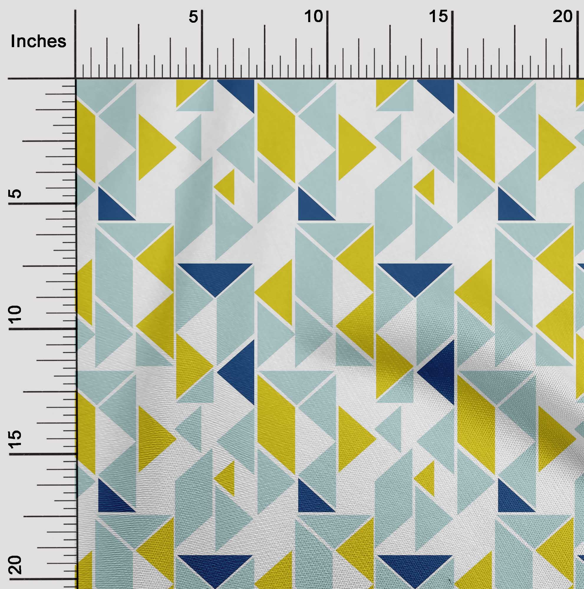 oneOone Cotton Poplin Fabric Parallelogram & Triangle Geometric Print ...