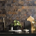 Rust Slate 100 Piece 3" x 6" PVC Faux Stone Decorative Wall Panels ...