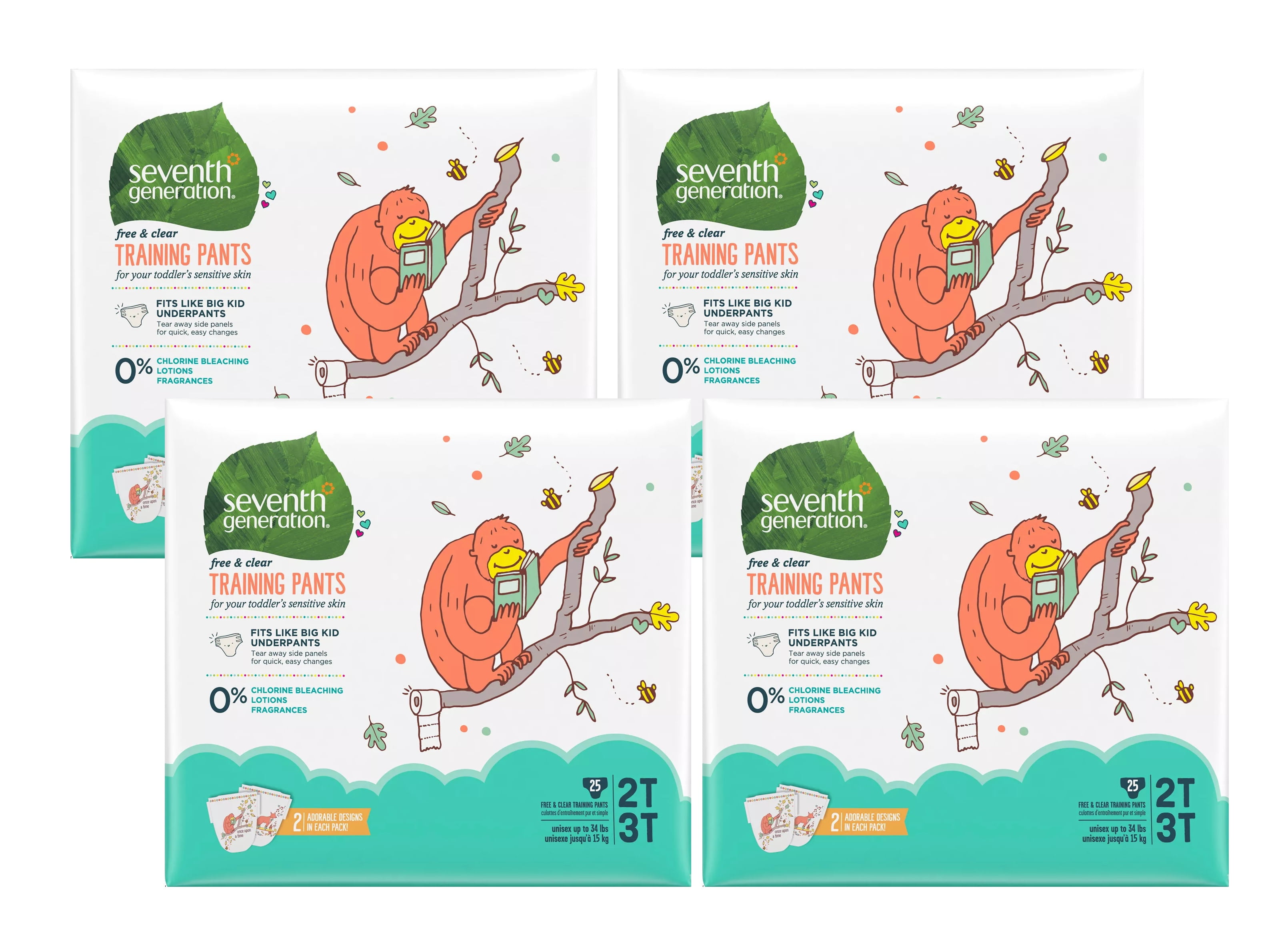 Seventh Generation Free & Clear Training Pants (Choose Your Size)-4 ...