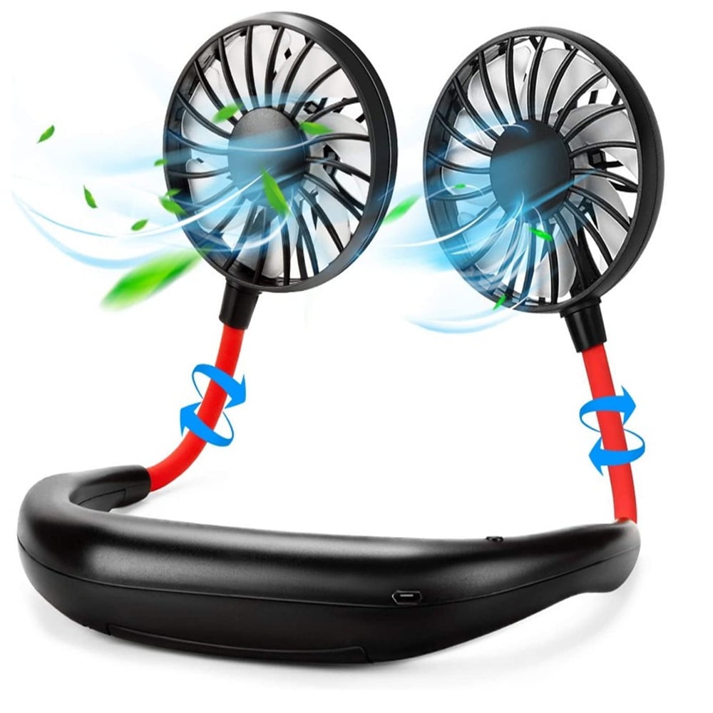 Portable Neck Fan Hand Free Personal Mini Fans USB neck hang fan, 360 ...