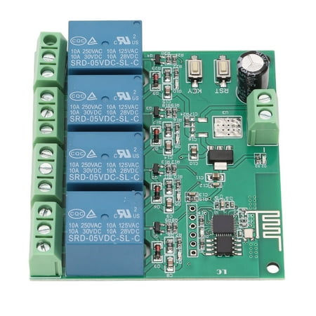 Relay Board, Quick Response 4 Channel Relay Module ESP8266 Wireless Control Power Off Memory For ...