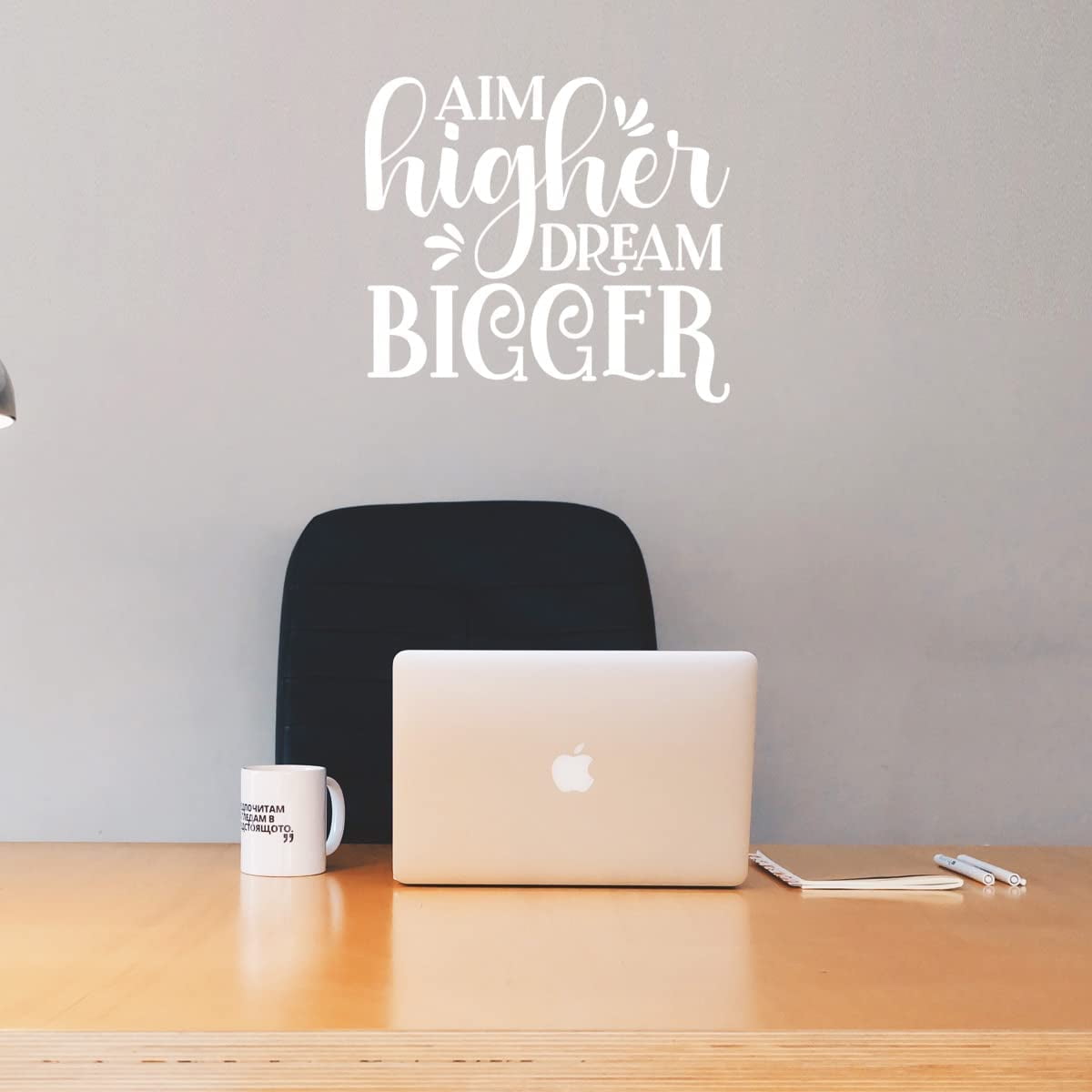 VWAQ Aim Higher Dream Bigger Vinyl Wall Art Decal Motivational Quote ...