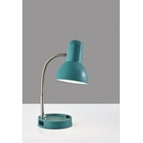Mainstays LED Gooseneck Desk Lamp with Catch-All Base & AC Outlet, Aqua ...