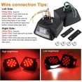 Square LED Trailer Tail Lights - 12V Smoked Red Submersible Stop Turn ...