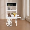 2 Tiers Fir Wood White Plant Flower Rack Flower Pots Holder Display ...