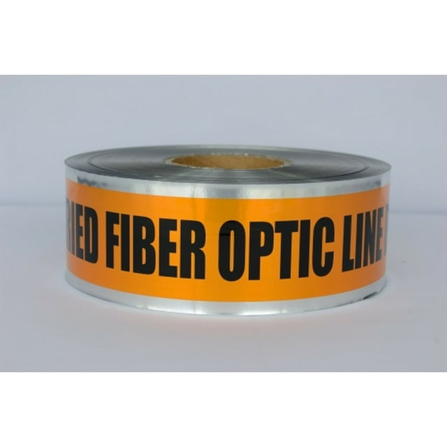 Detectable Underground Tape - Caution Buried Fiber Optic Line Below - 3" X 1000 Ft Roll (8 Roll ...