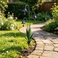 Metal Flower Garden Stakes 3 Head Purple Wind Chime, Weather Resistant ...
