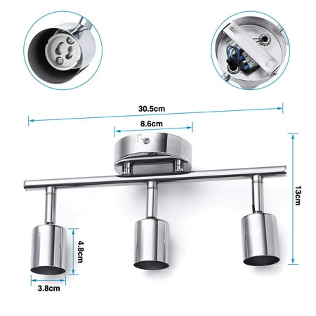 3-Light Ceiling Fixture Multi-Directional Ceiling Lights Lighting ...