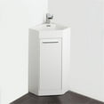 "Fresca Coda 14"" White Modern Space-Saver Corner Bathroom Vanity with ...