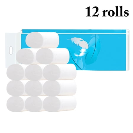 Coofit 12 Rolls Toilet Paper Roll Silky Absorbent 4-Layer Tissue Paper ...