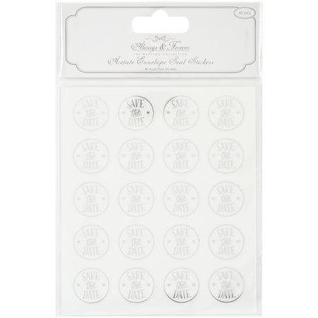 Craft Consortium Always & Forever Envelope Seal Stickers-Save Date 25Mm ...