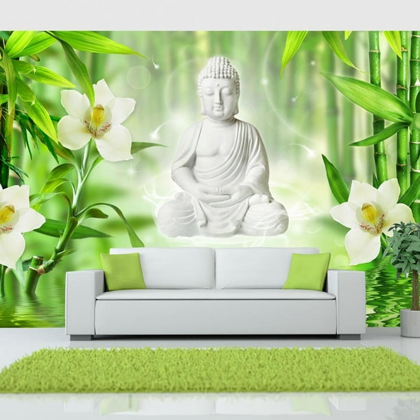 Tiptophomedecor Peel and Stick Zen Wallpaper Wall Mural - Buddha And ...
