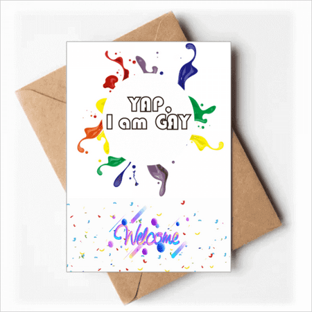 LGBT Rainbow Flag Yap I Am Men Welcome Back Greeting Cards Envelopes ...