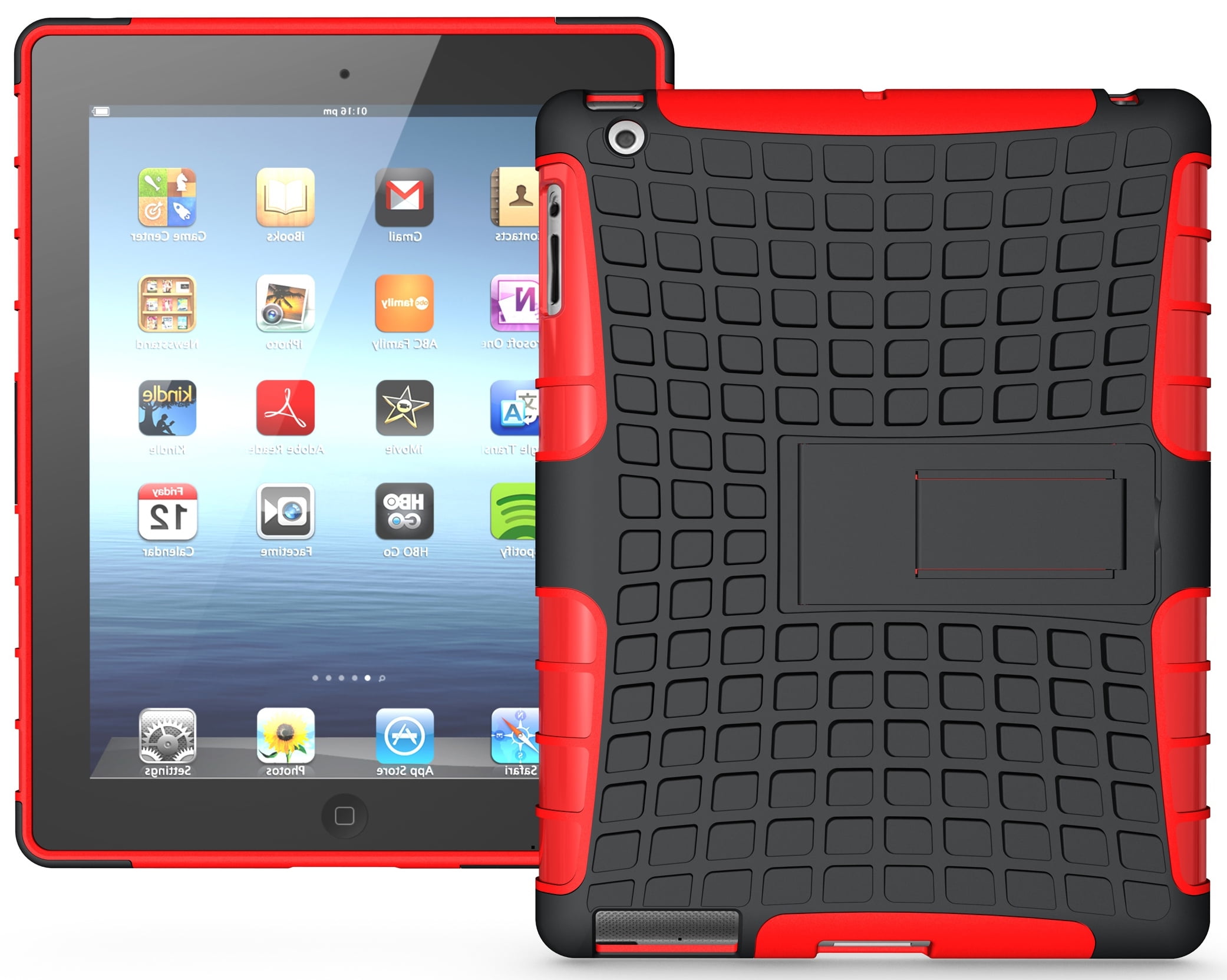 NAKEDCELLPHONE RED GRENADE RUGGED TPU SKIN HARD CASE COVER STAND FOR ...