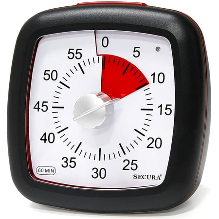 Secura 60-Minute Visual Timer, Silent Study Timer for Kids and Adults ...