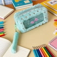 Bowknot Pencil Case Large Capacity Organizer Soft Fabric Portable ...