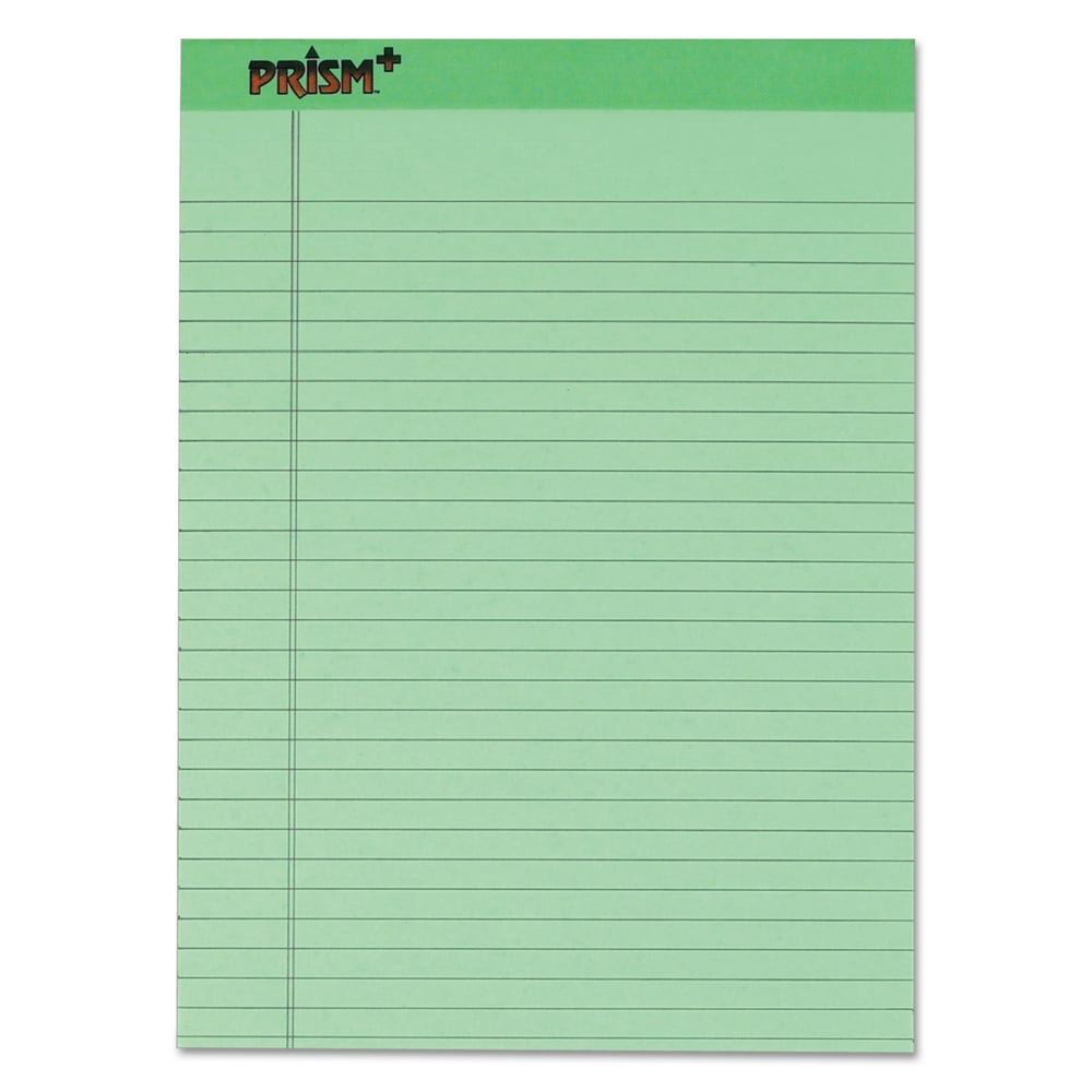 TOPS Prism Plus Colored Legal Pads, 8 1/2 x 11 3/4, Green, 50 Sheets ...