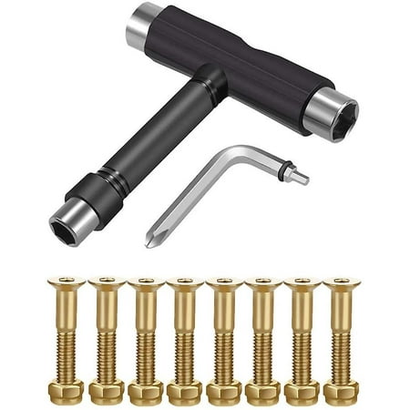Skateboard Hardware 8 Piece Bolt Set And All-in-one Skateboard Tool ...