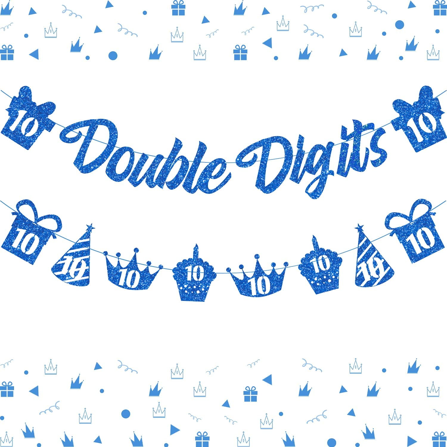 Blue Double Digits Banner 10th Birthday Party Decorations Supplies For blue-double-digits-banner-10th-birthday-party-decorations-supplies-for