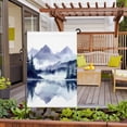Garden Flag Double-Side Printed House Flag Watercolor Blue Lake Forest ...