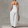 BVnarty Women Strapless Drawstring Waist Wide Leg Jumpsuit, Tube Top ...