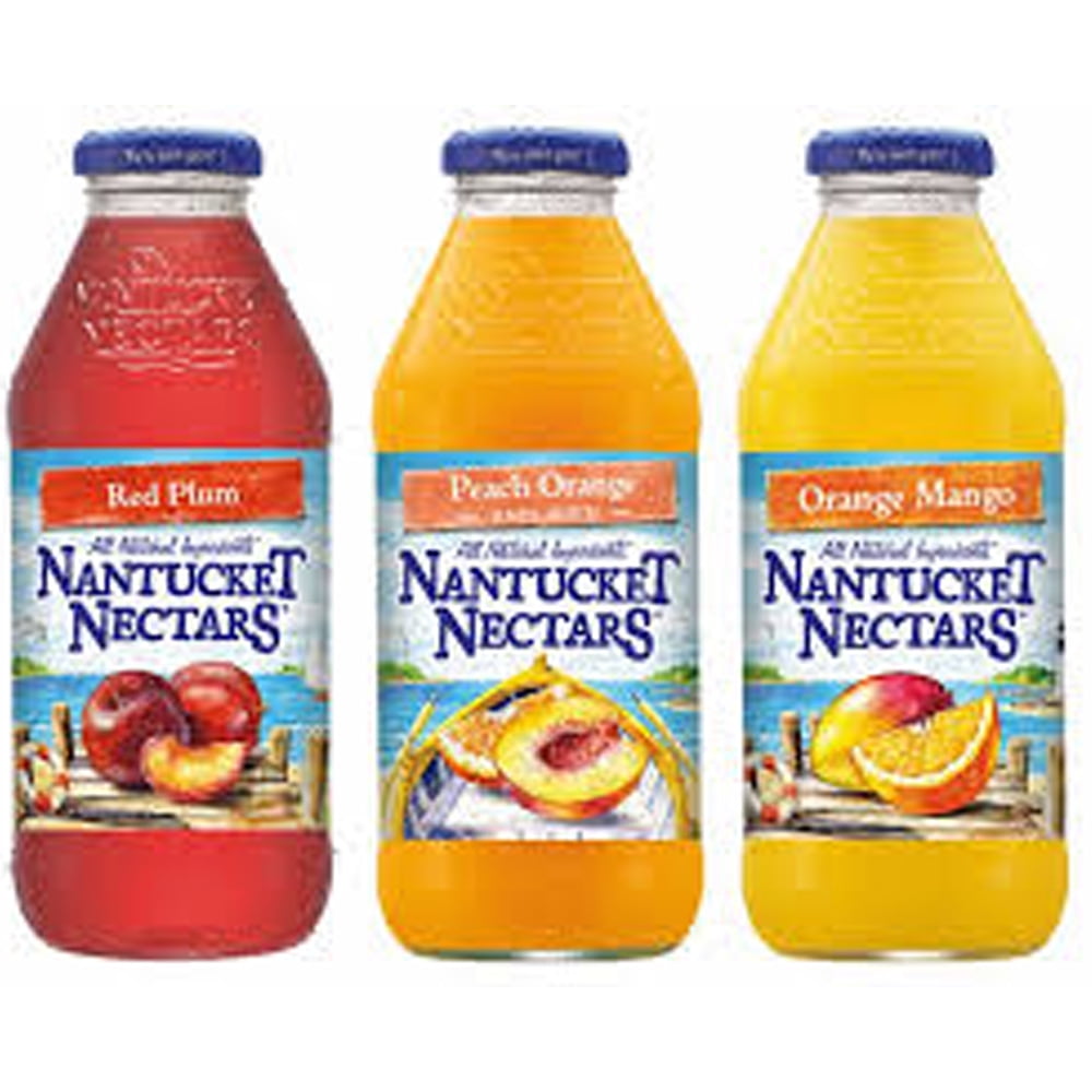 Nantucket Nectars Variety Pack 12 Plastic Bottles, 4 Red Plum, 4 Peach ...
