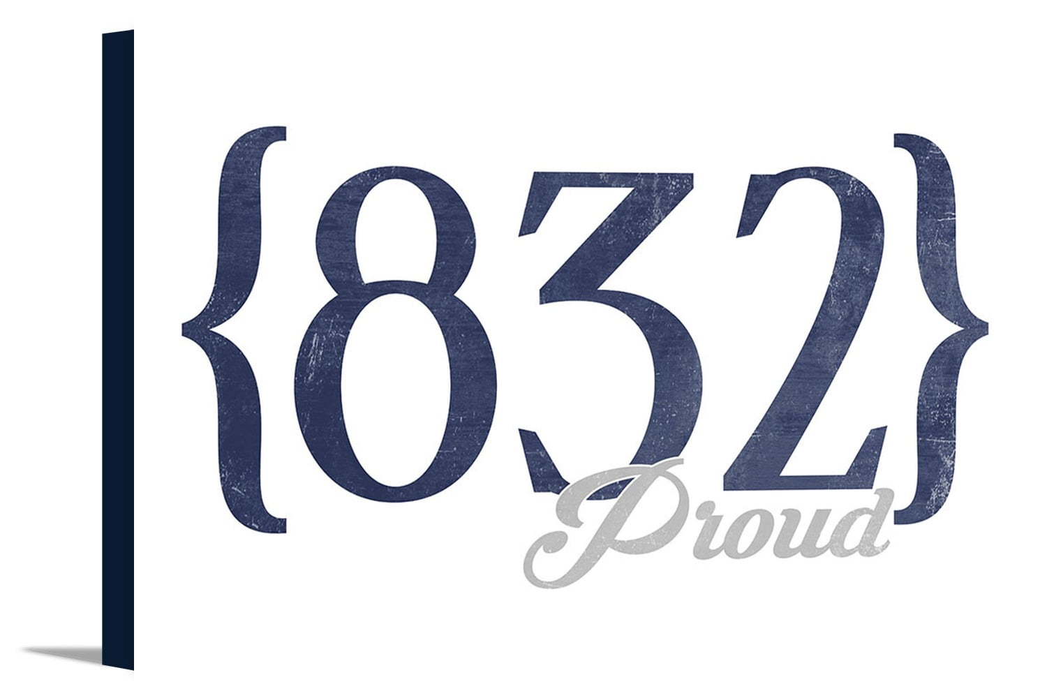 Houston, Texas - 832 Area Code (Blue) - Lantern Press Artwork (18x12 ...